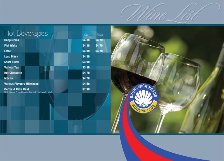 Wine & Beverage List - Brunswick Heads Bowling Club